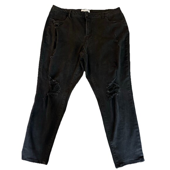 Wax Jean | Jeans | Wax Jeans Women Washed Black Ripped Skinny Stretch ...